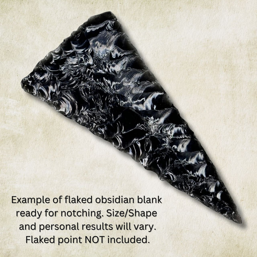 Black Obsidian Preshaped Slab - Shield Profile Arrowhead Blank | GoKnapping