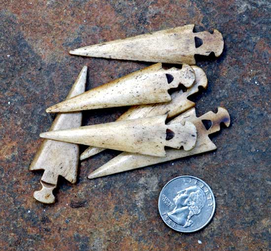 Dull Bone Arrow Points - Dozen - Style 1 - Bone Points & Blades ...