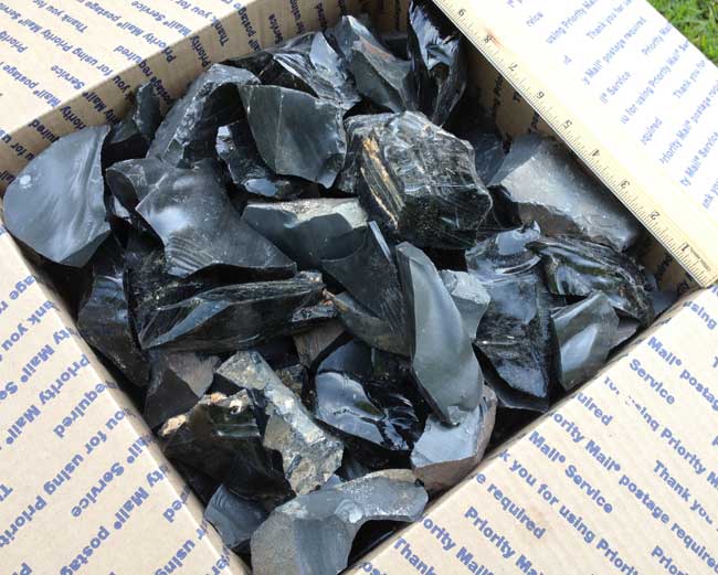 Obsidian/Dacite Mix, Medium Box- Flint Knapping Stone & Supplies ...
