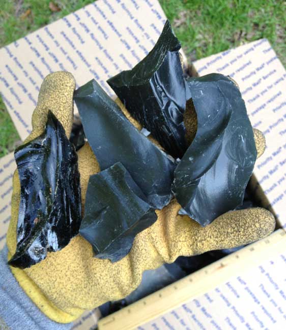 Obsidian/Dacite Mix, Medium Box- Flint Knapping Stone & Supplies ...