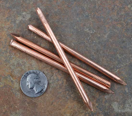 Copper Nails - 4 pack - FlintKnapping Tools & Supplies | GoKnapping